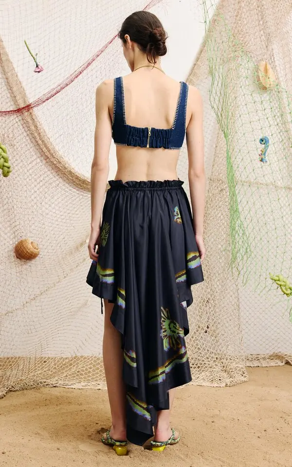 ALEMAIS Celestine Embellished Denim Bandeau Top