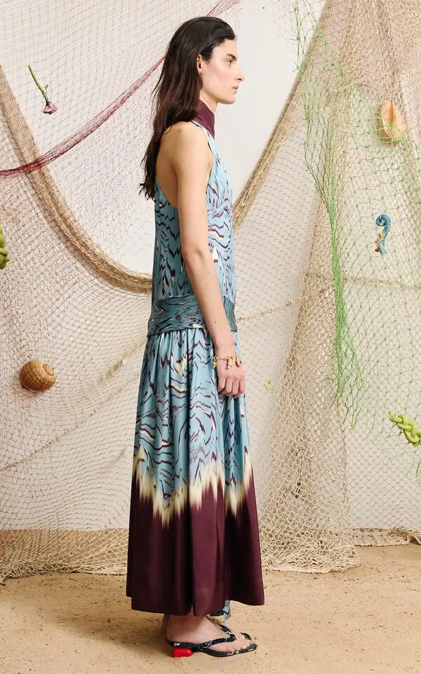 ALEMAIS Alba Silk Midi Dress