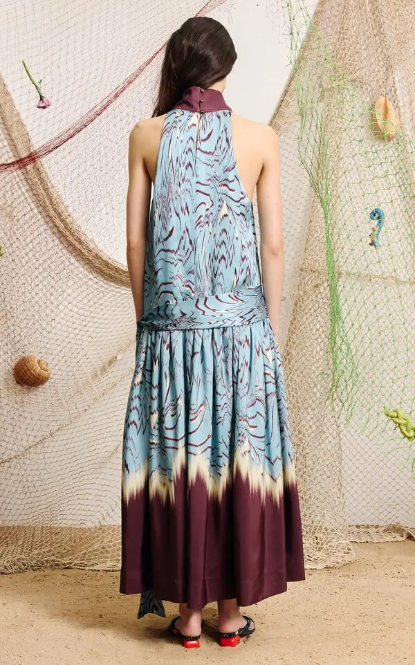 ALEMAIS Alba Silk Midi Dress