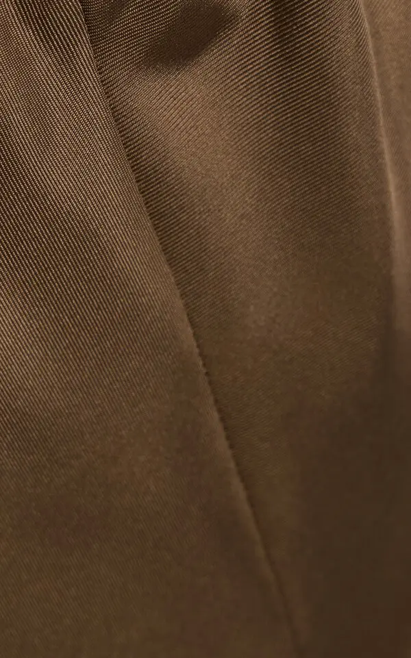 KALLMEYER Lior Straight Leg Silk Charmeuse Pants - Brown