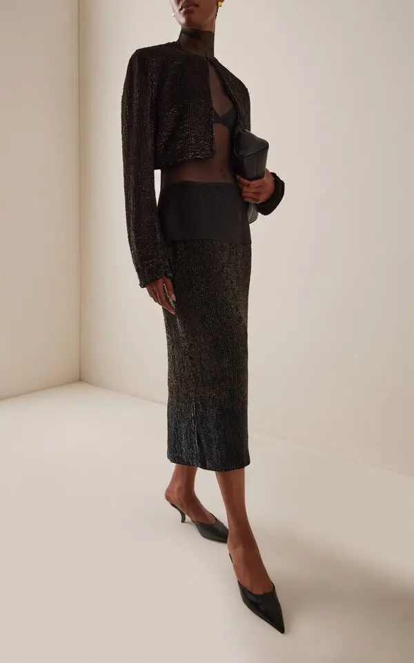 KALLMEYER Emilee Prism Sequined Pencil Maxi Skirt
