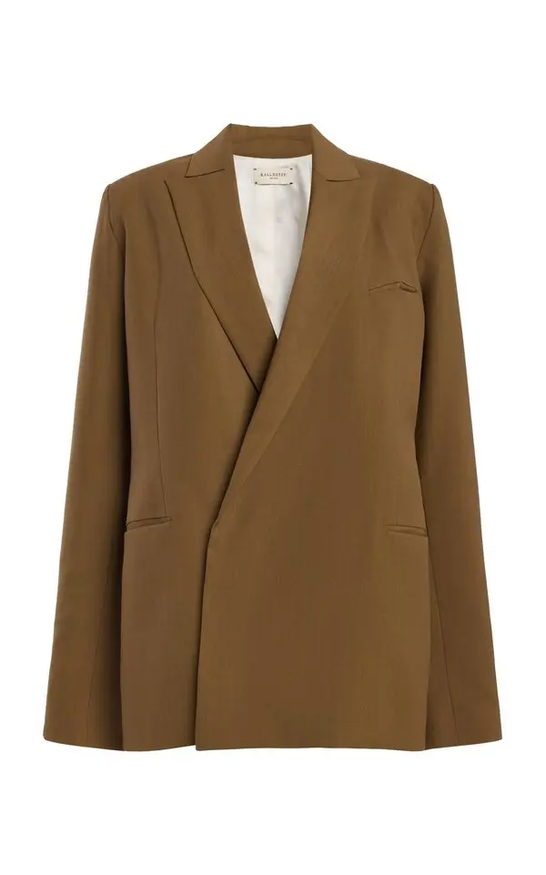 KALLMEYER Lowen Double Breasted Wool Suiting Blazer - Brown