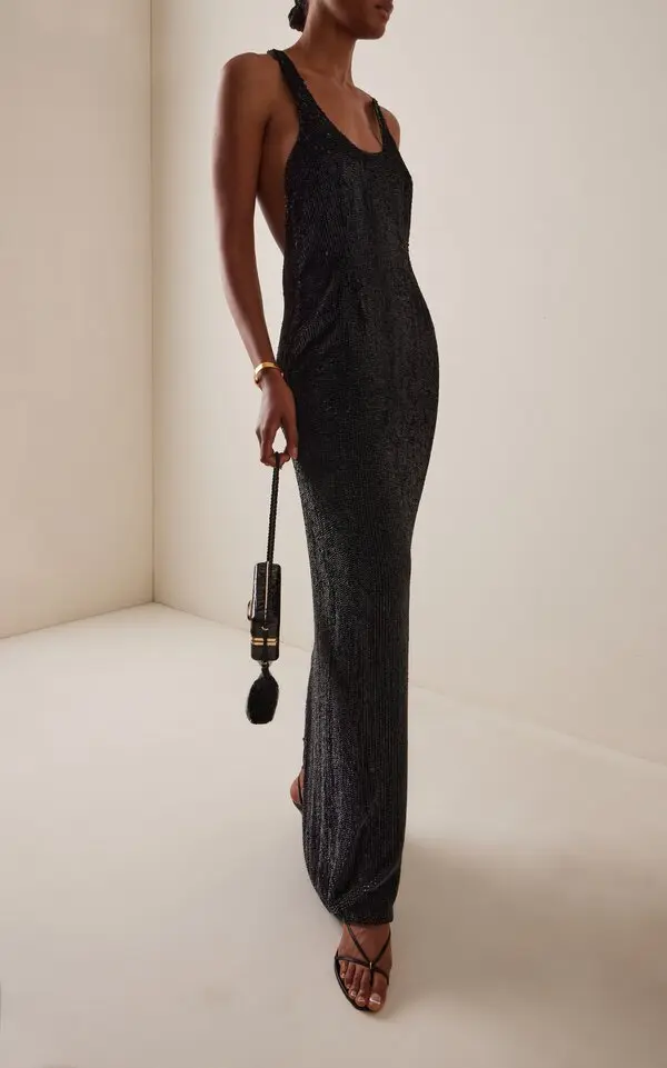 KALLMEYER Ivy Prism Sequined Halter Maxi Dress