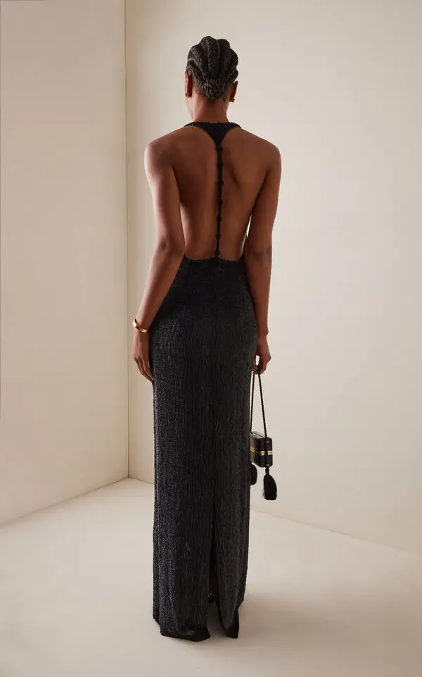 KALLMEYER Ivy Prism Sequined Halter Maxi Dress