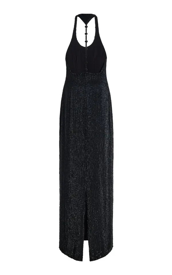 KALLMEYER Ivy Prism Sequined Halter Maxi Dress