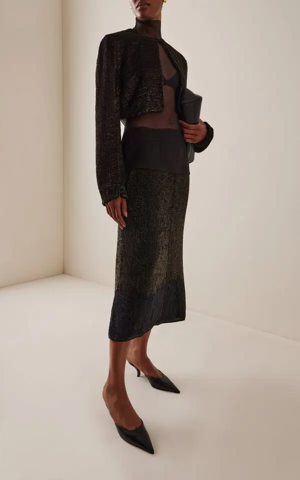 KALLMEYER Elara Prism Sequined Cropped Jacket