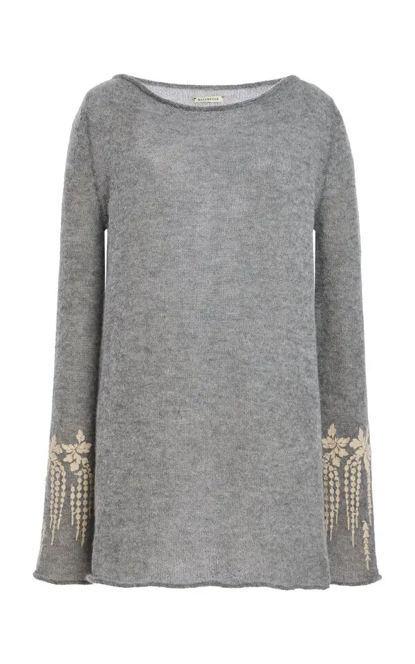 KALLMEYER Embellished Yasmin Mohair Alpaca Tunic Mini Dress