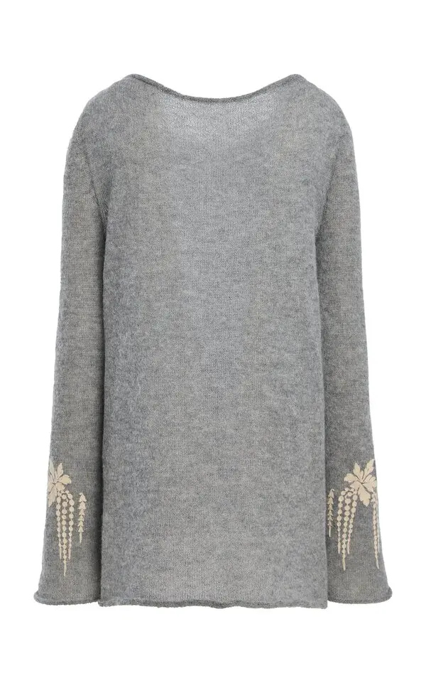 KALLMEYER Embellished Yasmin Mohair Alpaca Tunic Mini Dress