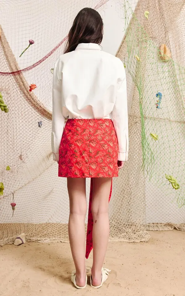 ALEMAIS Bermuda Buttercup Graphic Cotton Polo Top