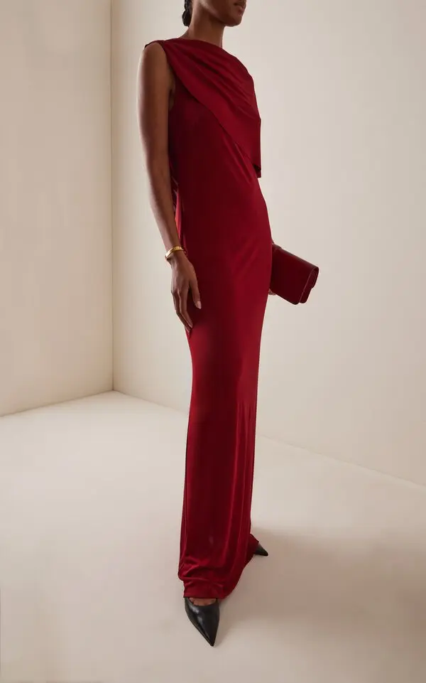 KALLMEYER Exclusive Giselle Draped Maxi Dress - Red