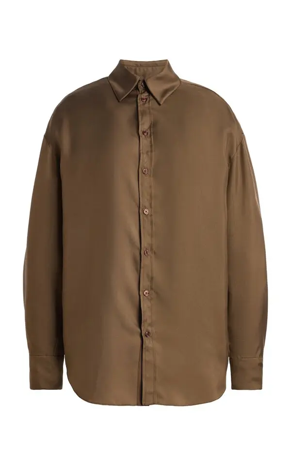 KALLMEYER Dani Silk Twill Button Down Top