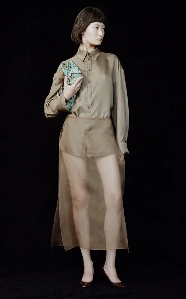 KALLMEYER Dani Silk Twill Button Down Top