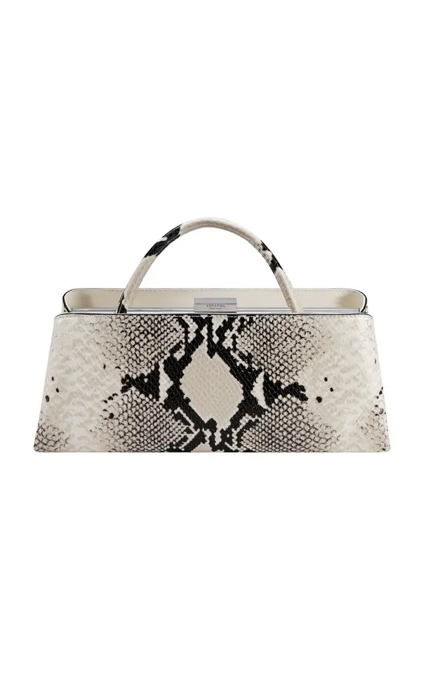 VERAFIED Python-embossed Calf Leather Shoulder Bag