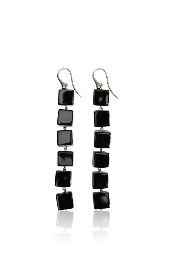 Le Sundial Tina Onyx Earrings - Black