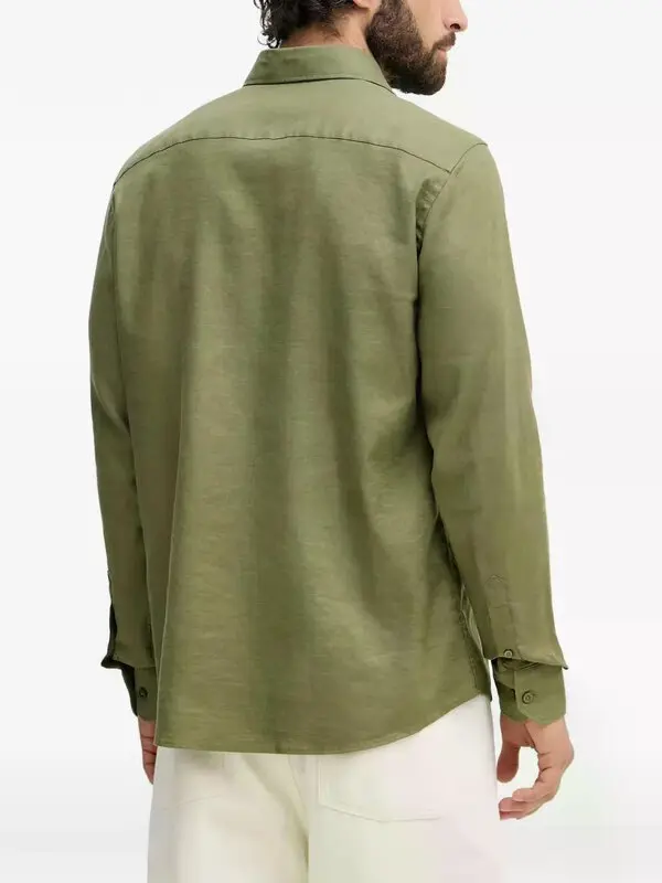 Karl Lagerfeld Logo-embroidered Linen Shirt