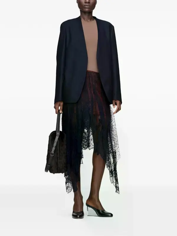 MAISON MARGIELA Creased Lace-overlay Midi Skirt