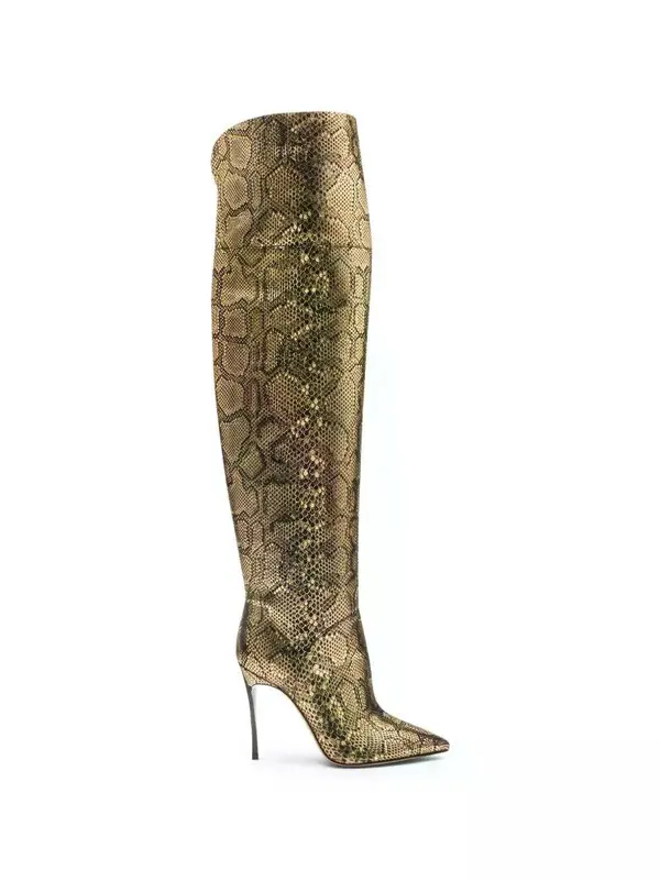 Casadei Blade Finger Corsario Over-the-knee Boots - Gold