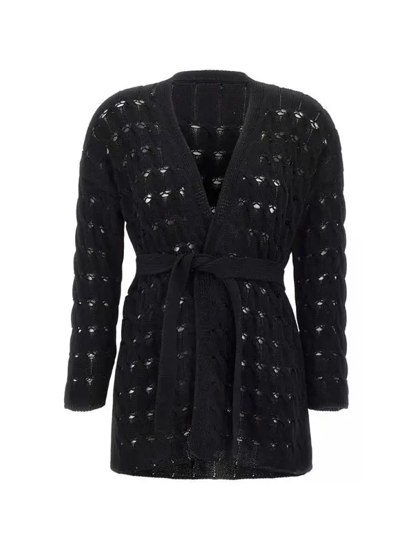 KANGRA Open-knit Belted Cardigan