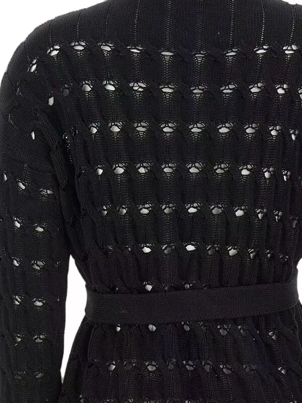 KANGRA Open-knit Belted Cardigan