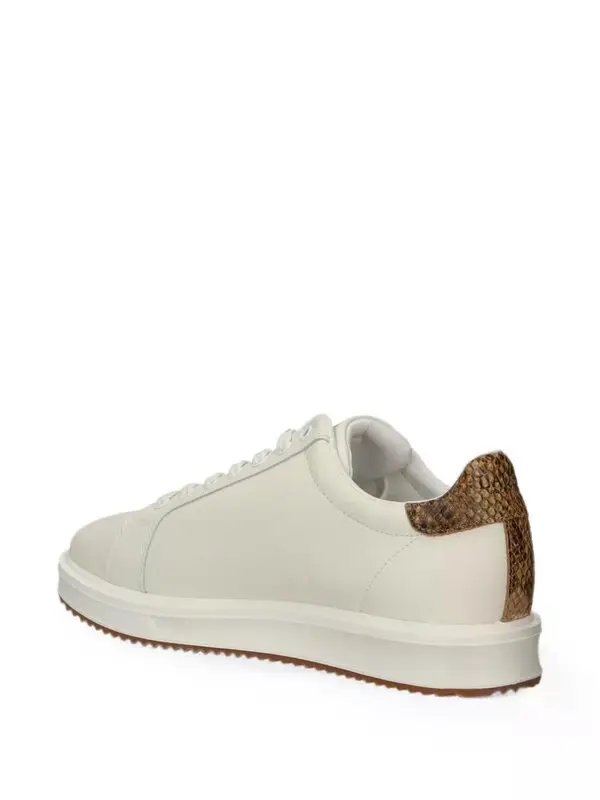 Ralph Lauren Ainsley Snakeskin-effect Logo-embroidered Sneakers