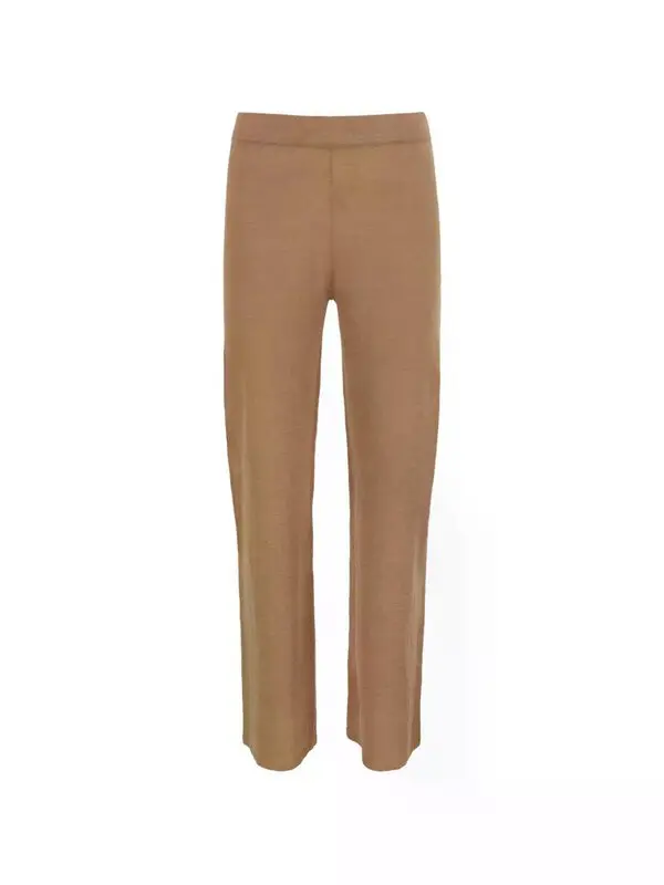 KANGRA Linen Knit Palazzo Pants - Brown