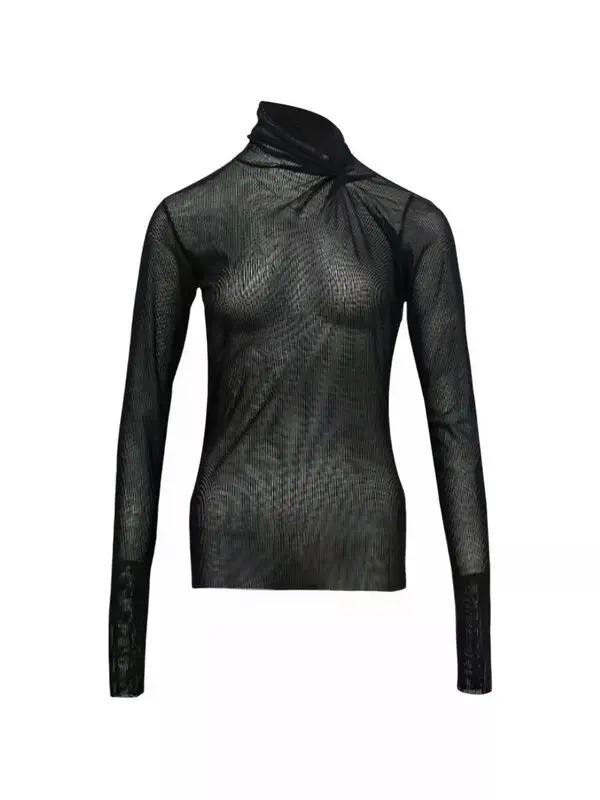 Hache Twist Neck Long Sleeve Top