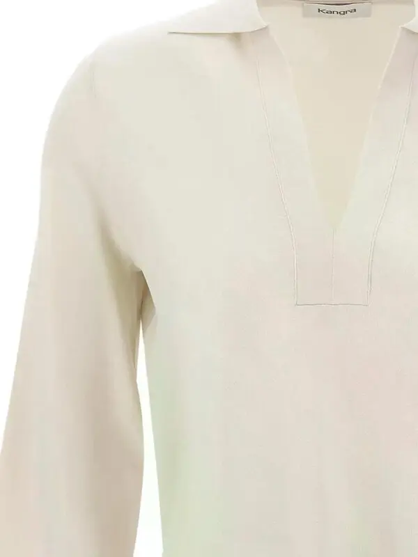 KANGRA V-neck Blouse With Slit Cuffs