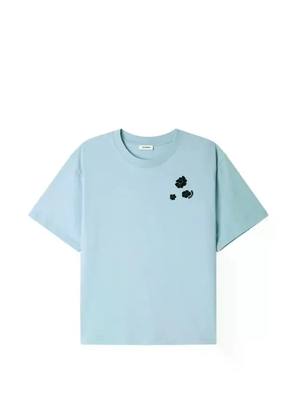 Sandro Flower Print Cotton T-shirt - Blue