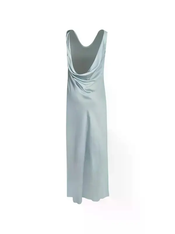 BLANCA VITA Cowl Neck Draped Back Maxi Dress - Blue