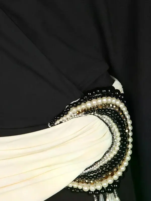 Amen Embellished Midi Dress With Cape Sleeves