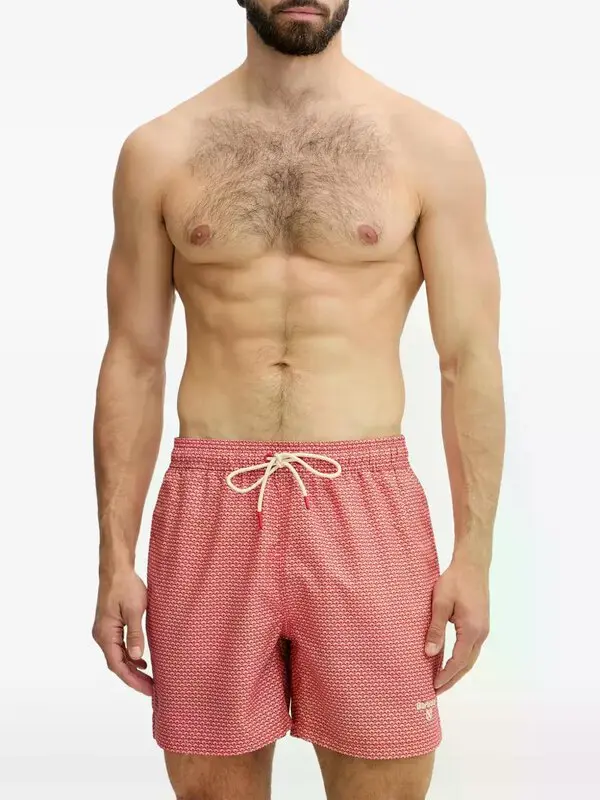 Barbour Geometric-print Drawstring Swim Shorts