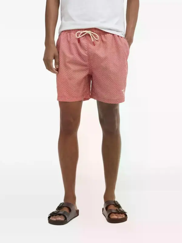 Barbour Geometric-print Drawstring Swim Shorts