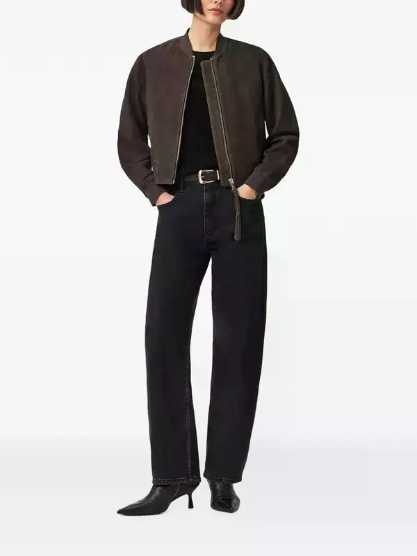 ALLSAINTS Orten Suede Bomber Jacket - Brown