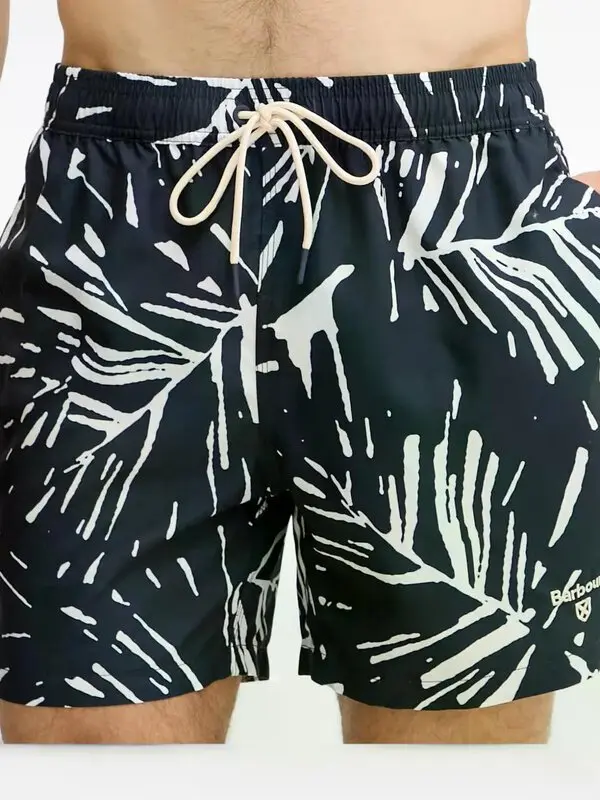 Barbour Edenwood Palm-print Drawstring Swim Shorts - Blue