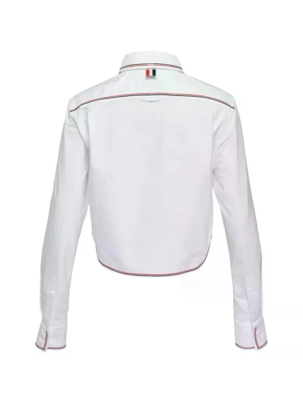 Thom Browne Rwb-stripe Cropped Shirt
