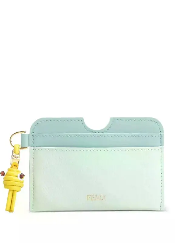Fendi Ff Diamonds Fish-charm Card Holder - Green