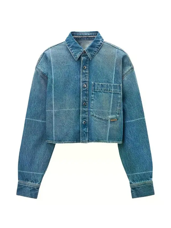 Alexander Wang Cropped Button-down Shirt - Blue