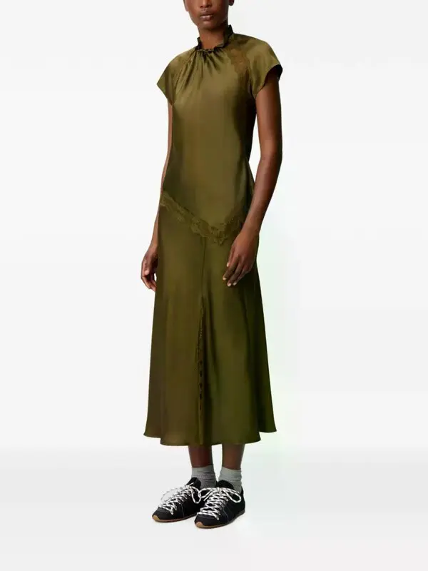 Claudie Pierlot Lace-trimmed Ruffled Neck Top