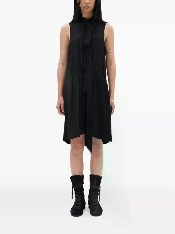 ANN DEMEULEMEESTER Tie-detail Midi Dress - Black