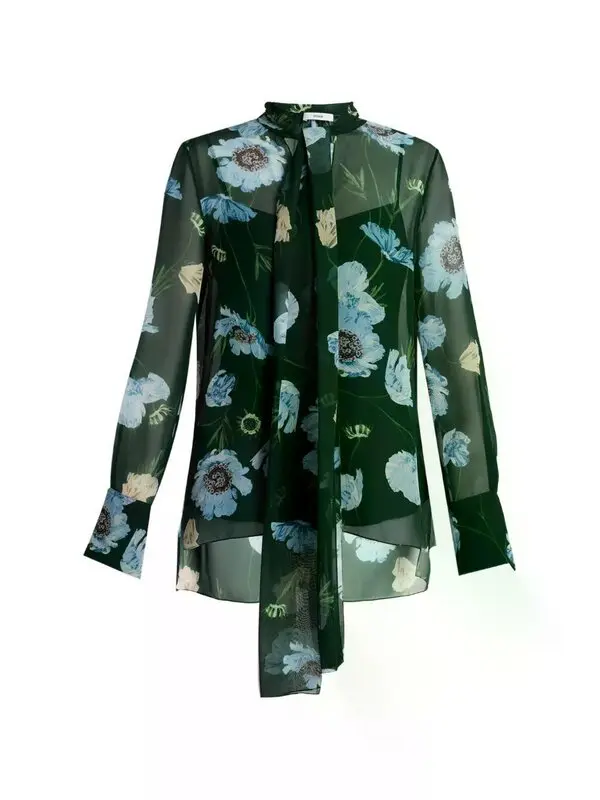 Erdem Floral Long Sleeve Shirt - Green