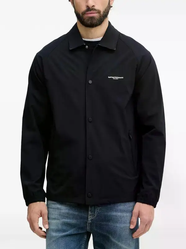 Emporio Armani Logo Embroidered Zip-up Jacket