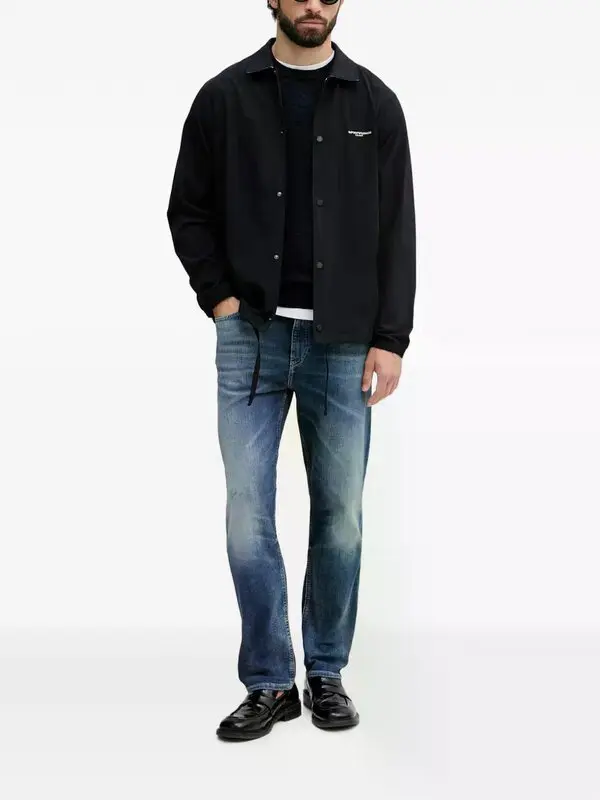 Emporio Armani Logo Embroidered Zip-up Jacket