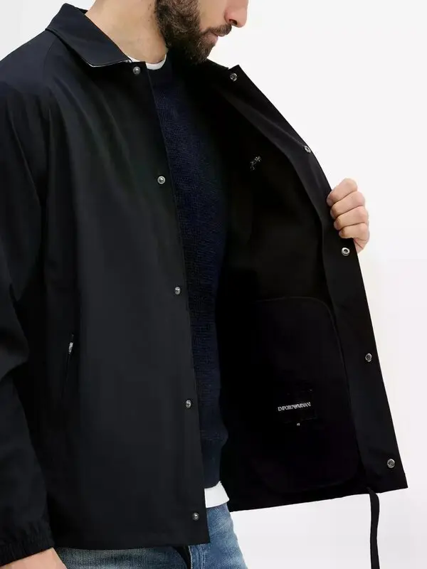 Emporio Armani Logo Embroidered Zip-up Jacket