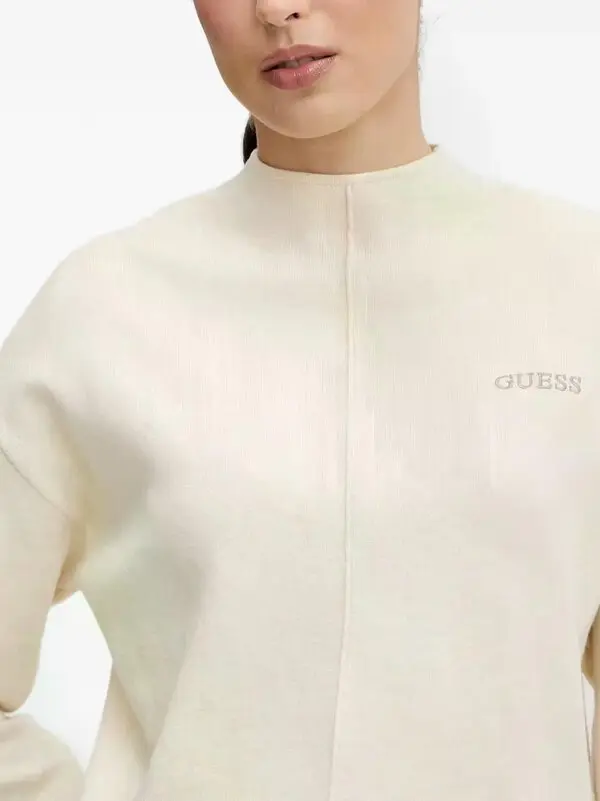 Guess Logo Detail Mock Neck Sweatshirt