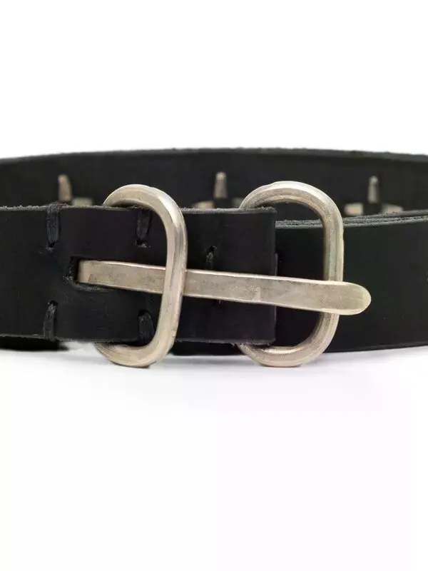 MA+ Cross-embellished Leather Belt