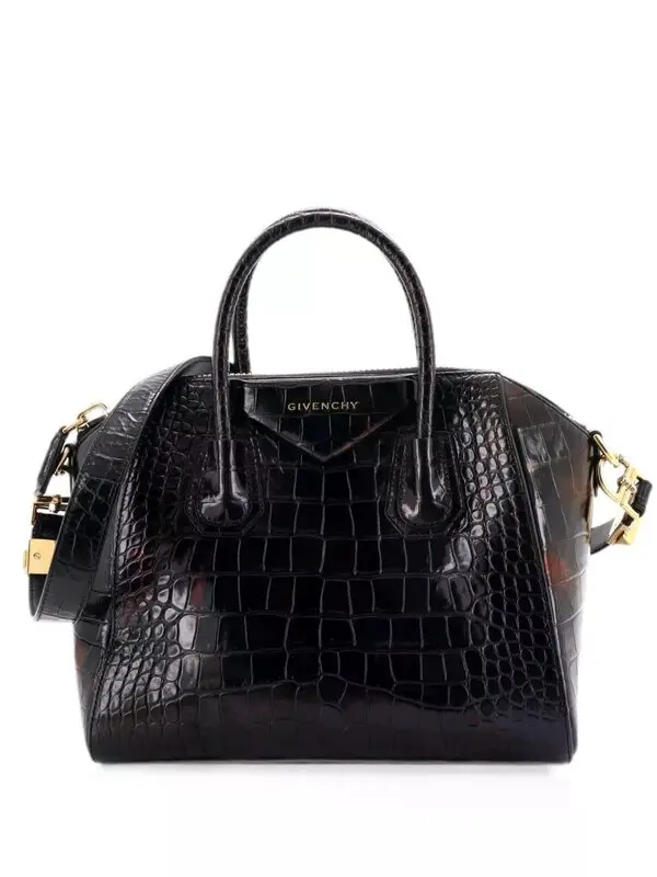 Givenchy Antigona Crocodile Embossed Leather Satchel