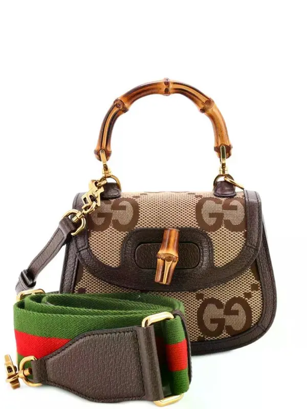 Gucci Jumbo Gg Canvas Mini Crossbody Bag - Brown