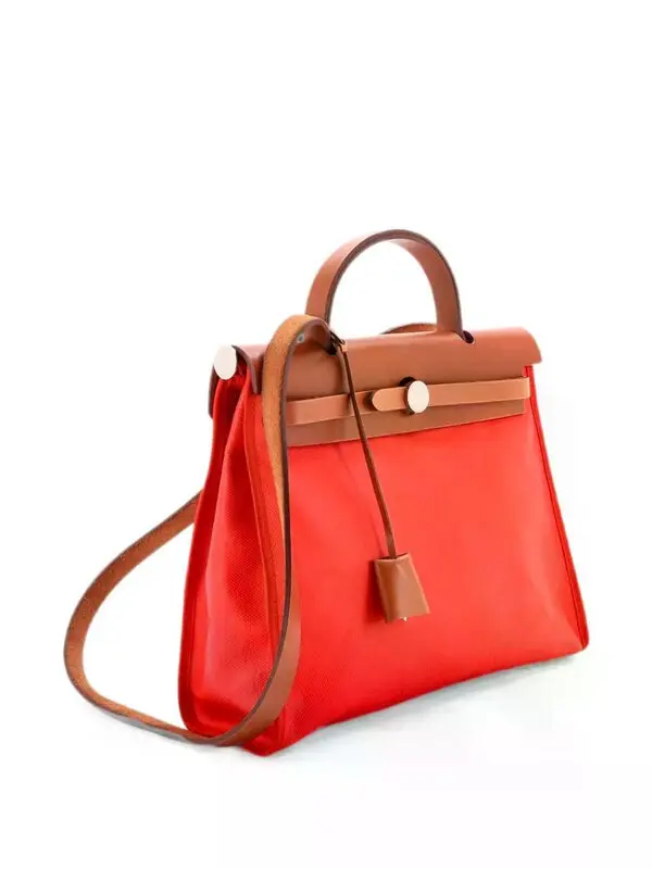 Hermès Herbag Zip Berline 31 Shoulder Bag In Vache Canvas And Leather - Brown