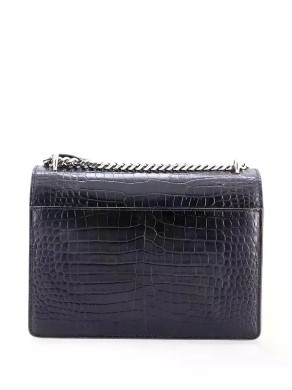 Saint Laurent Medium Croc Effect Leather Crossbody Bag