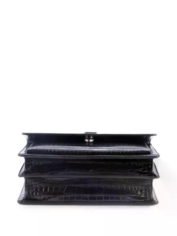 Saint Laurent Medium Croc Effect Leather Crossbody Bag